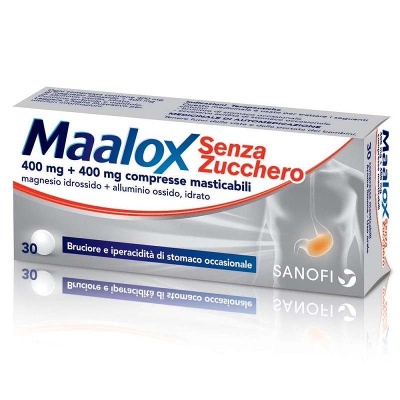 Maalox 400+400mg 30 tablets without sugar